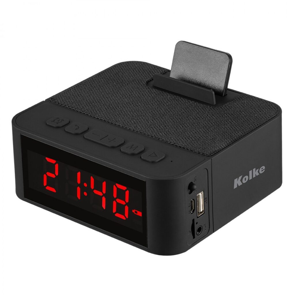 Parlante despertador radio reloj digital recargable con bluetooth ...
